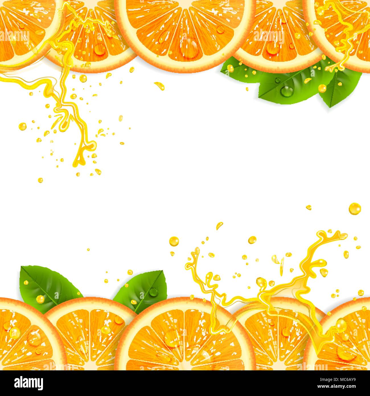 Ripe orange fruits leaves Stock Vector Images - Alamy