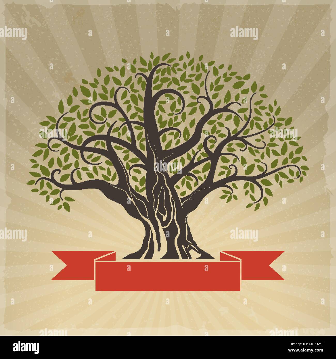 Oak tree in deciduous Stock Vector Images - Alamy