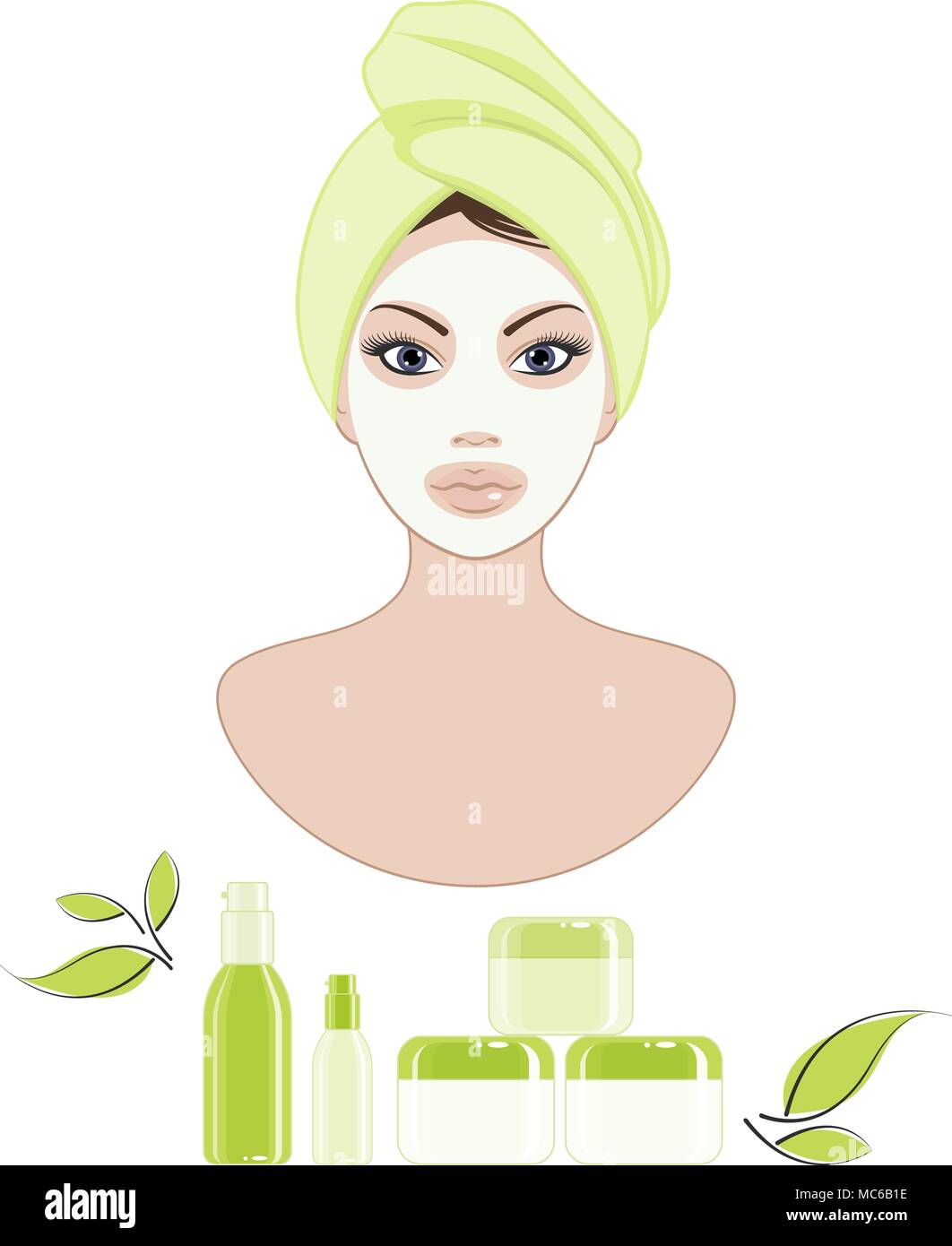 Woman face cream mask Stock Vector Images - Alamy