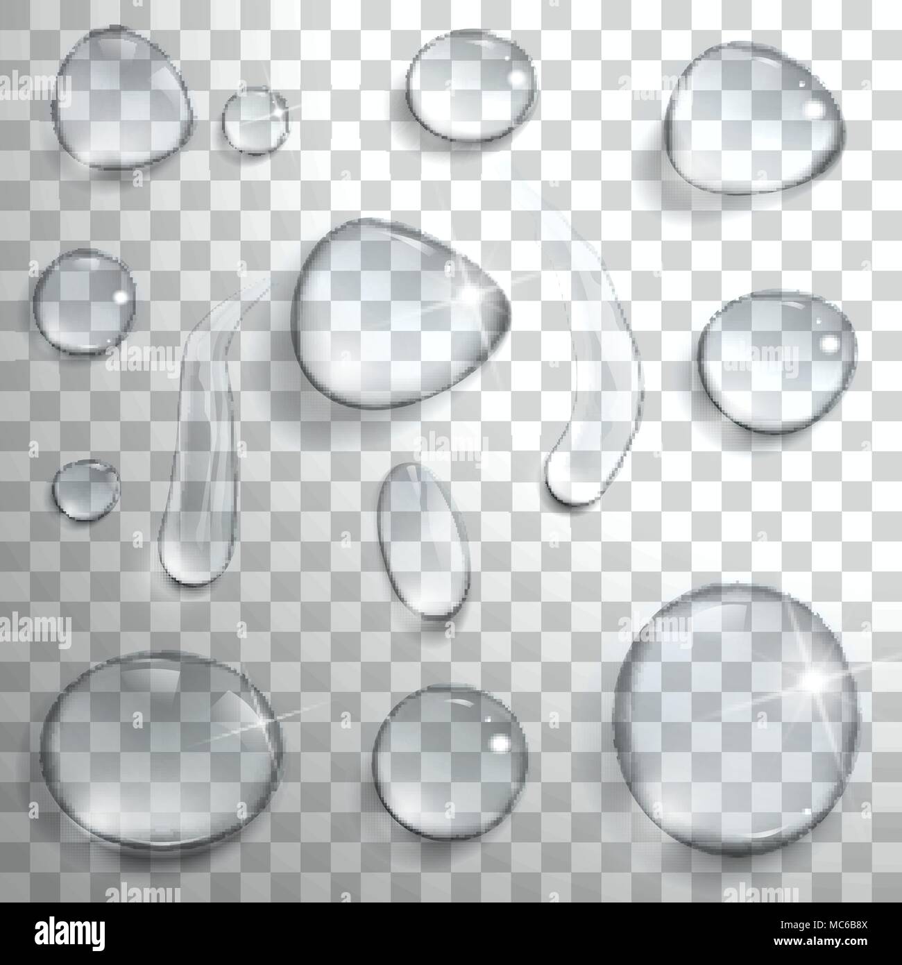 set of water drops on a transparent background Stock Vector Image & Art ...