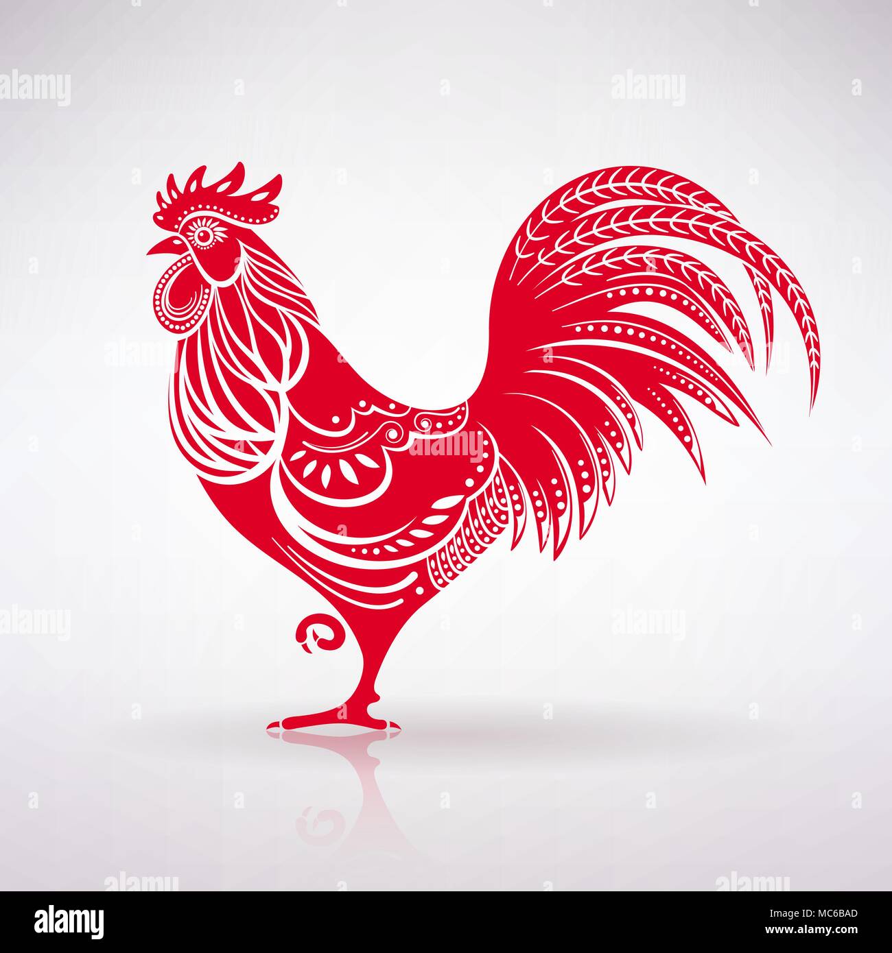 stylized red rooster on a light background Stock Vector Image & Art - Alamy