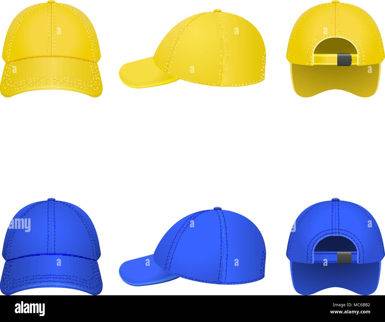 yellow and blue caps on a white background Stock Vector Image & Art - Alamy