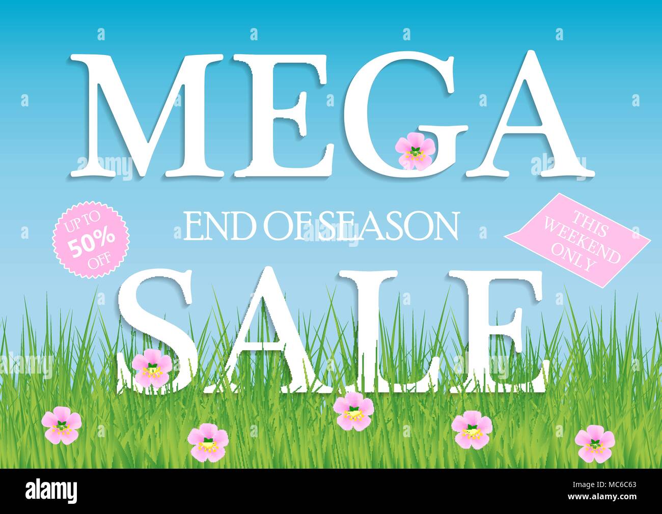 Sale, a discount of 50 percent, only this weekend. Template for flyer ...