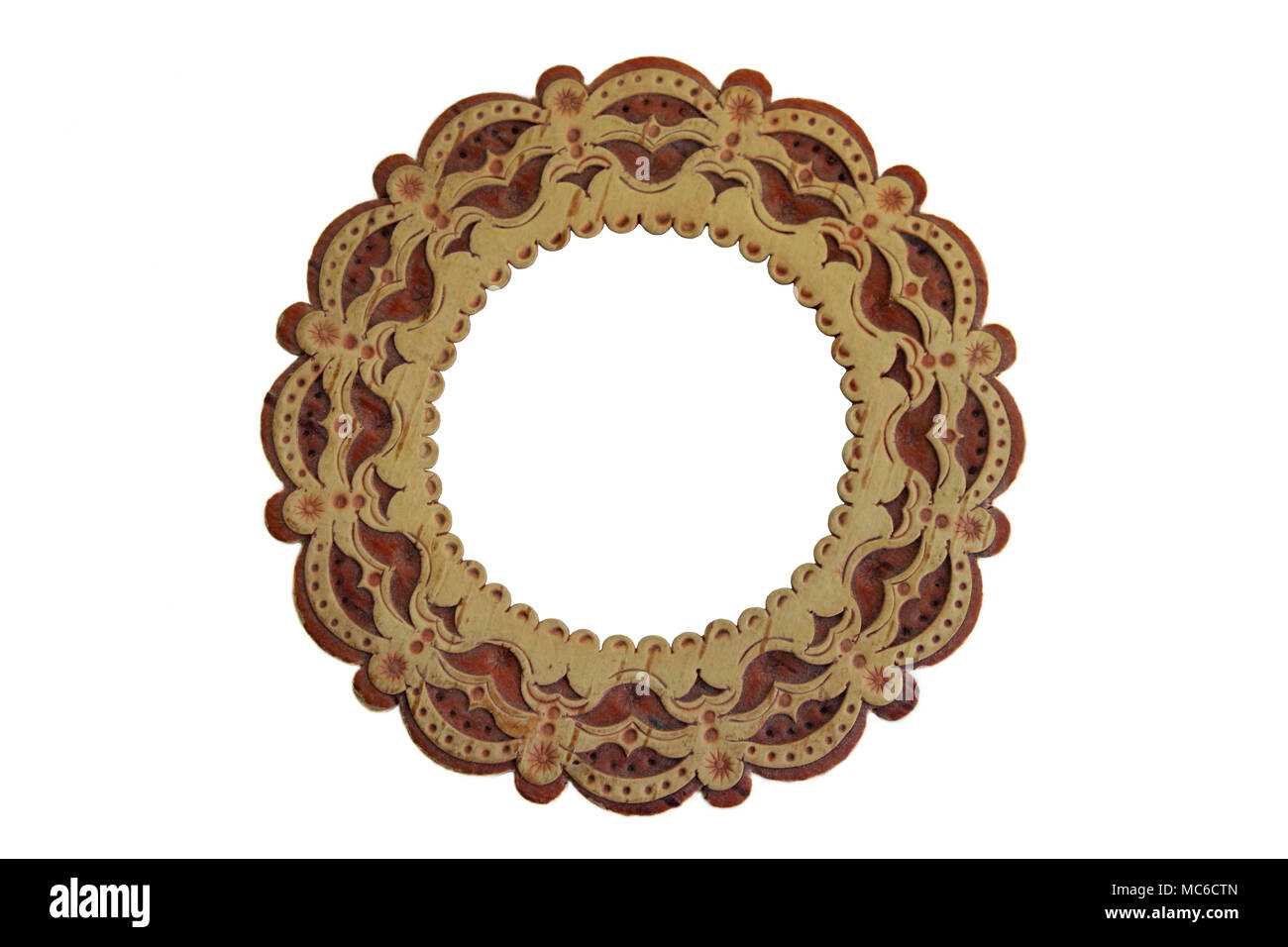Circular picture frame, isolated on white Stock Photo - Alamy