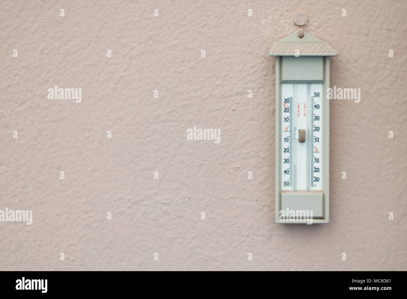 Vintage analog thermometer hanging on a wall Stock Photo - Alamy