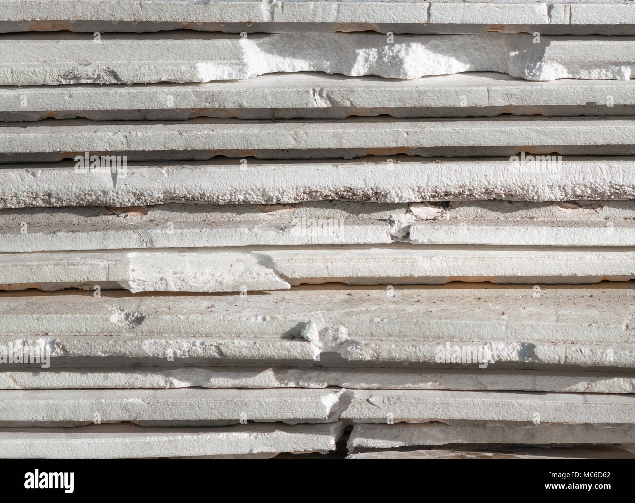 Polystyrene foam. White background. Dirty and old foam sheets Stock ...