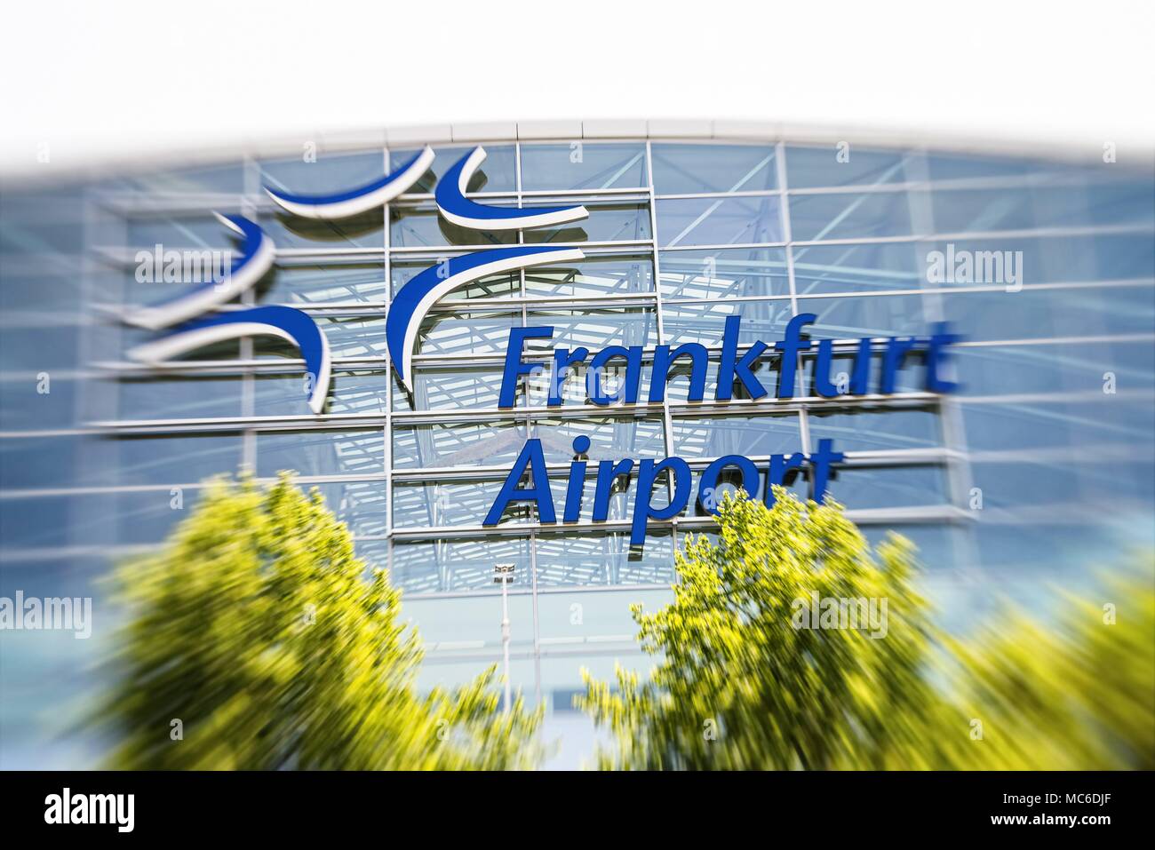 Fraport logo at the Frankfurt airport with motion blur | usage ...