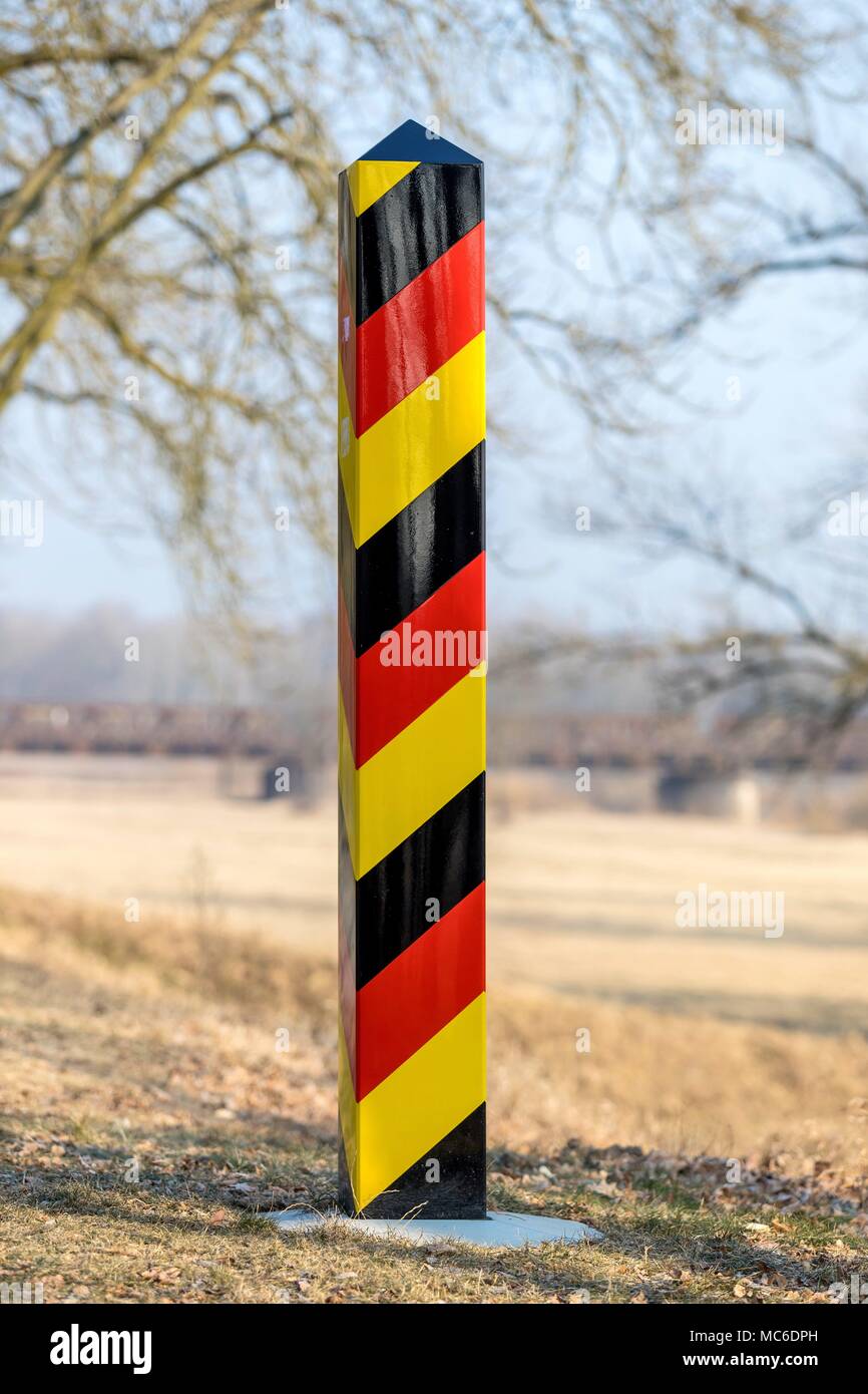 German-polish border in Brandenburg, Forst (Lausitz), 02 March 2018 ...