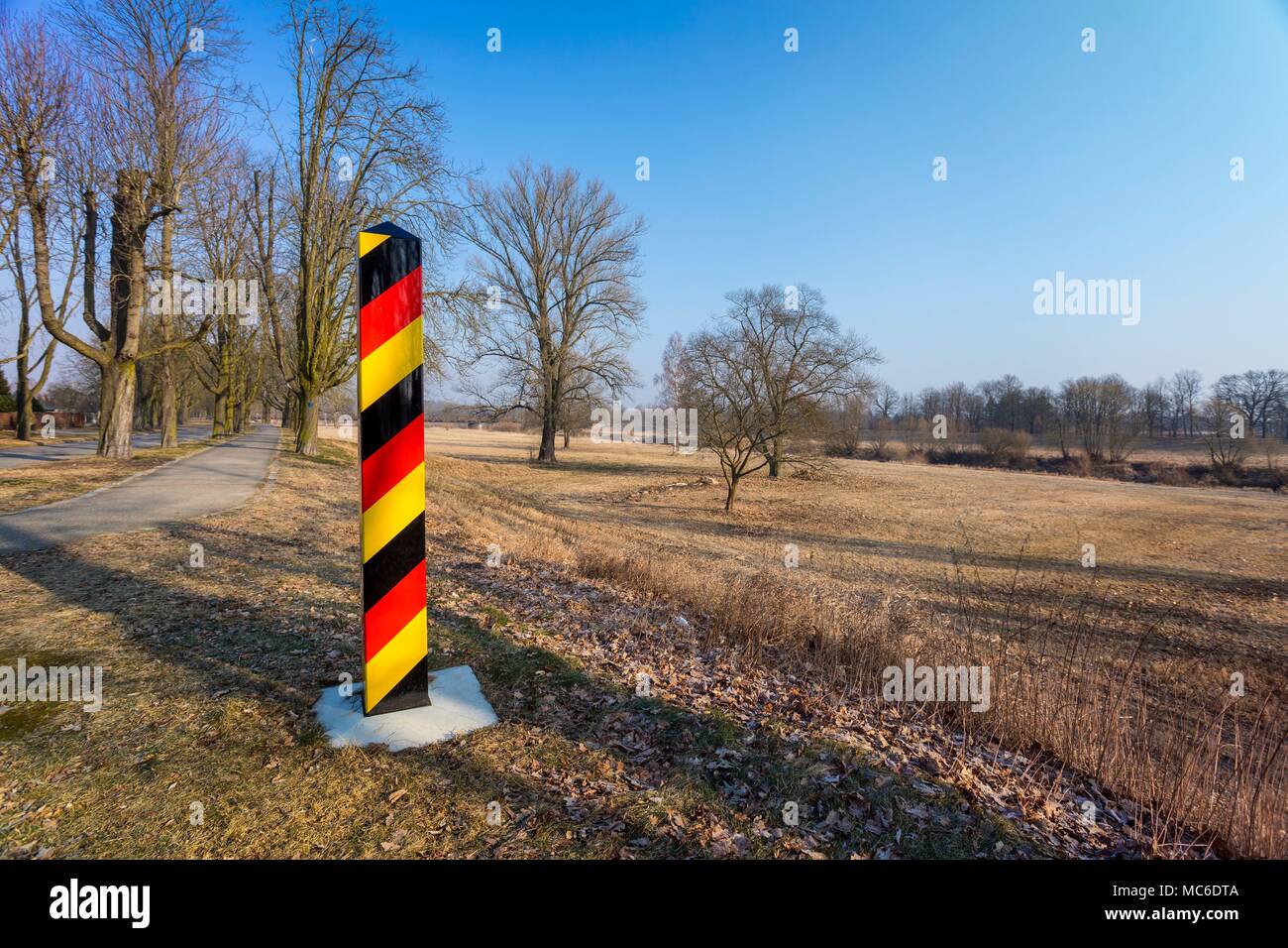 German-polish border in Brandenburg, Forst (Lausitz), 02 March 2018 ...