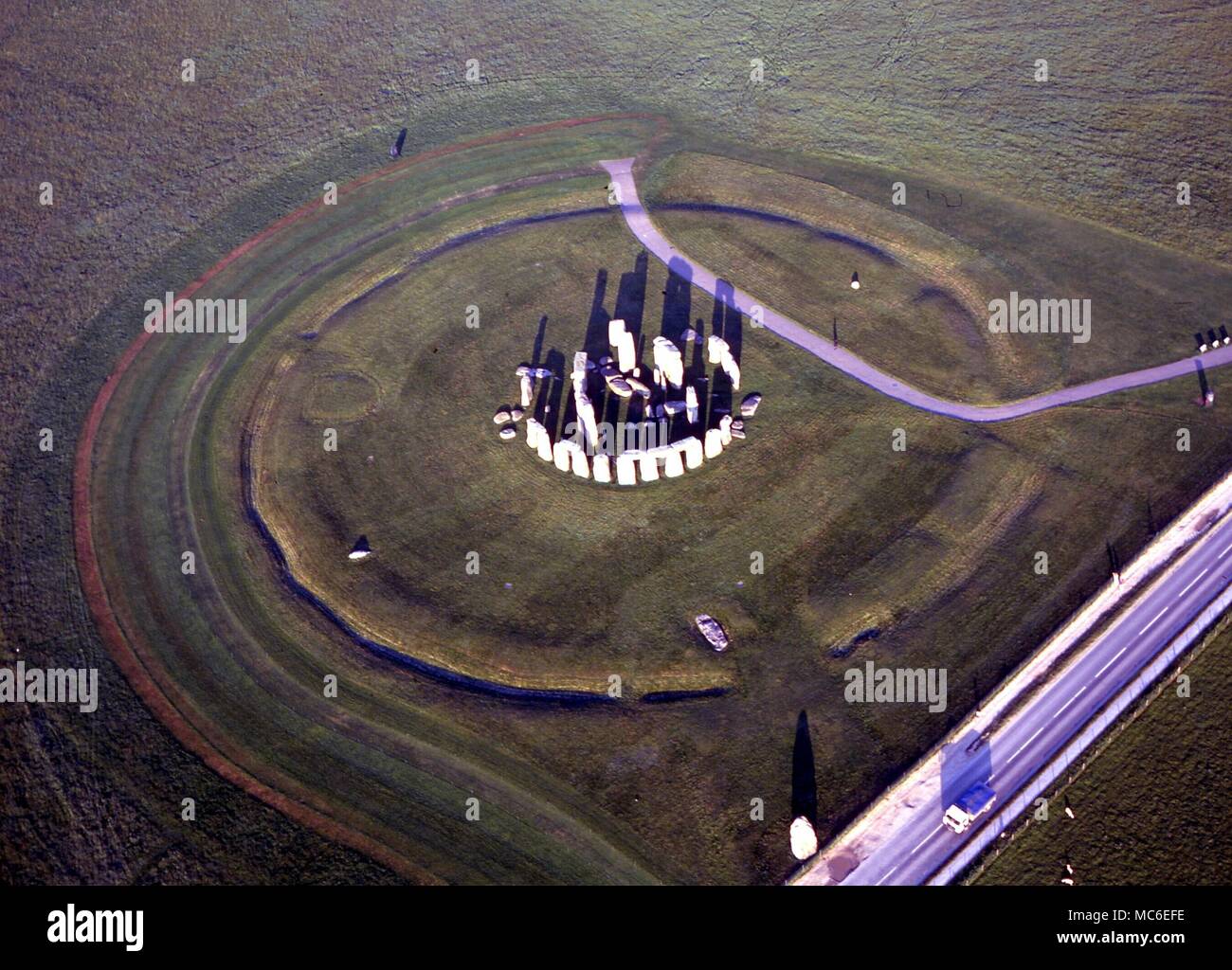 STONES - Aerial view of Stonehenge, the prehistoric religious complex ...