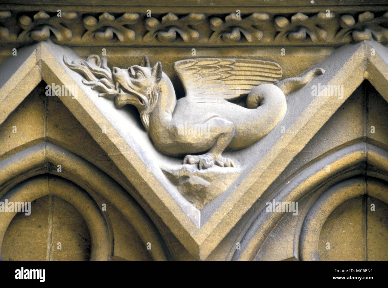 Elements - Fire Dragon as a symbol of the Fire element, in the porch of ...