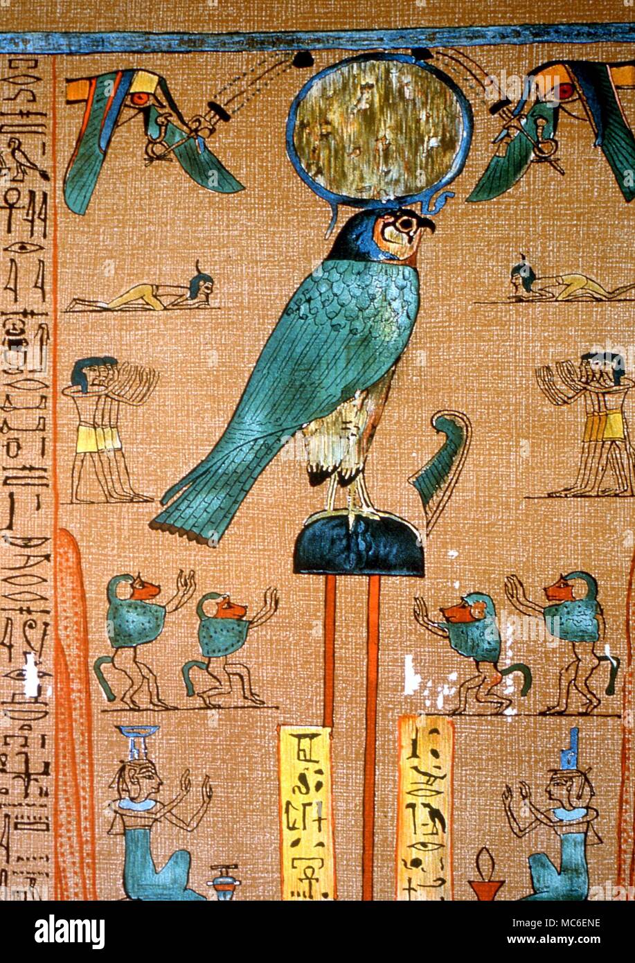 Egyptian mythology - RA Standard of the West, with the solar mount on ...