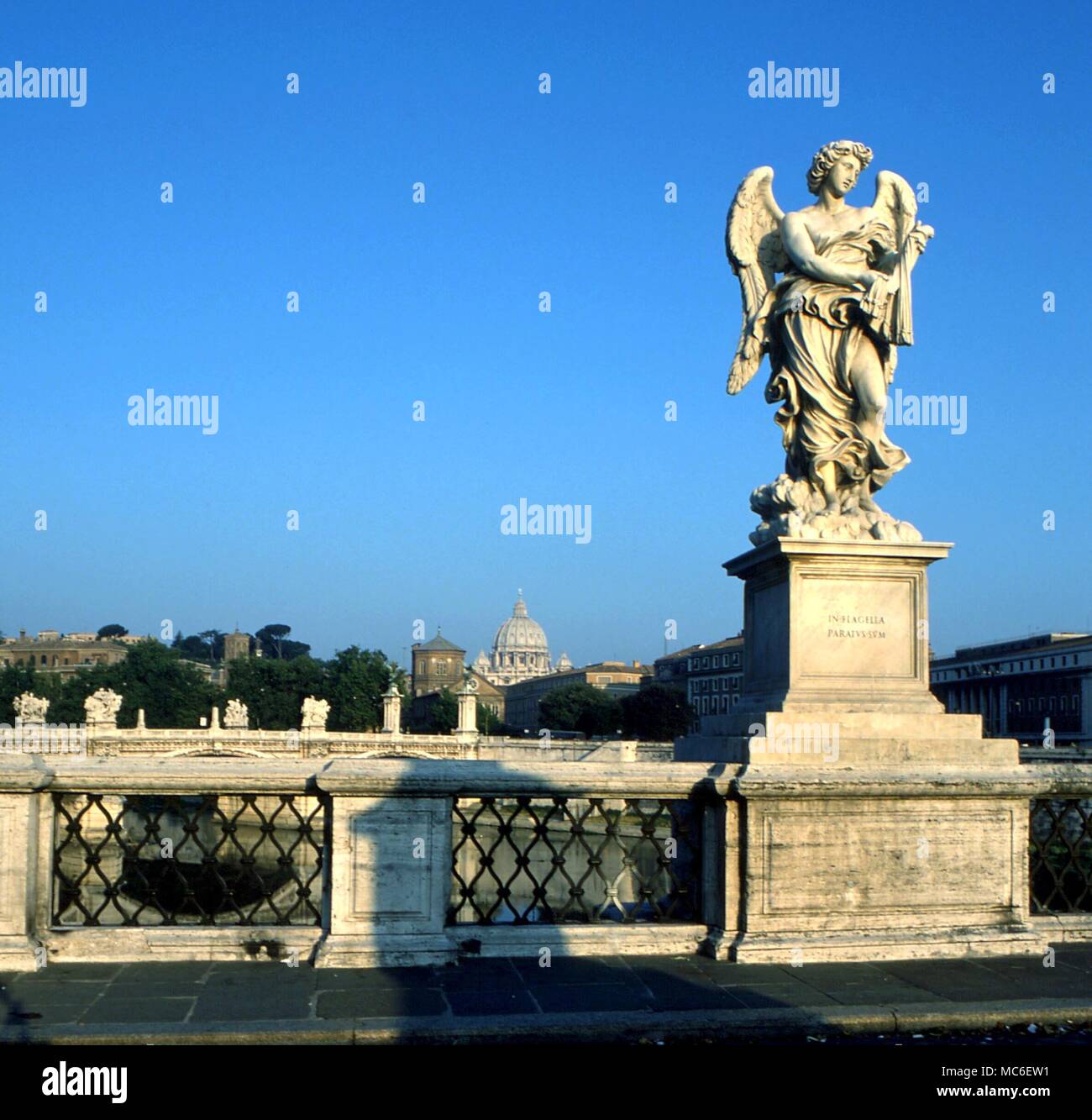 ANGELS - Sculpted angels on the Bridge of San Angelo, Rome Stock Photo ...