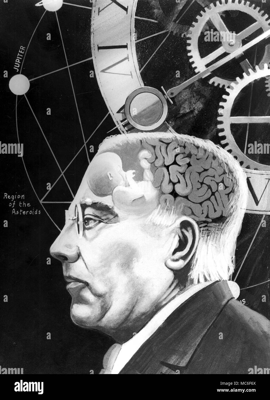 Portrait of the esotericist, P D Ouspensky, author of seveal esoteic ...