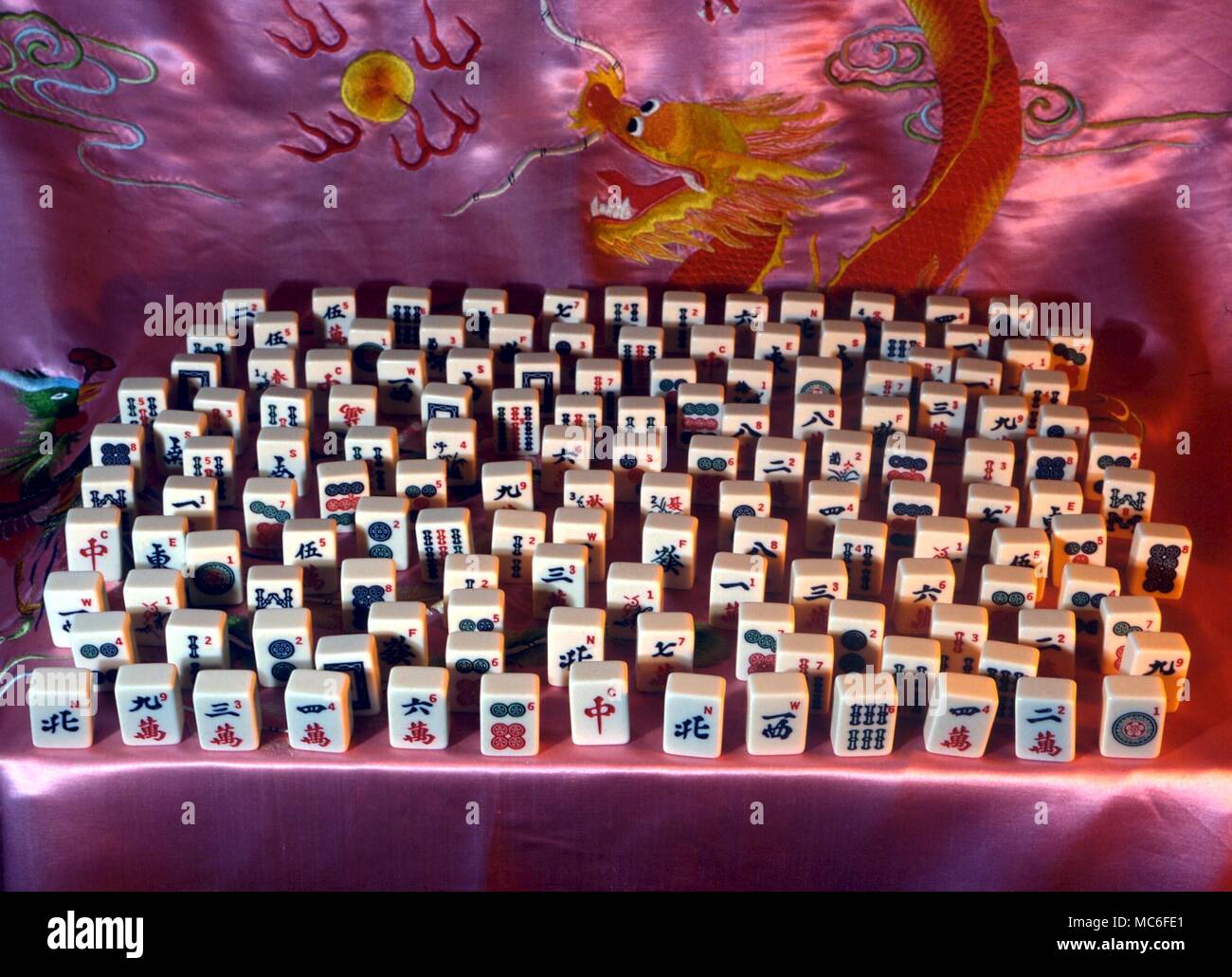 The counters of the Chinese game of Mah Jong Stock Photo - Alamy
