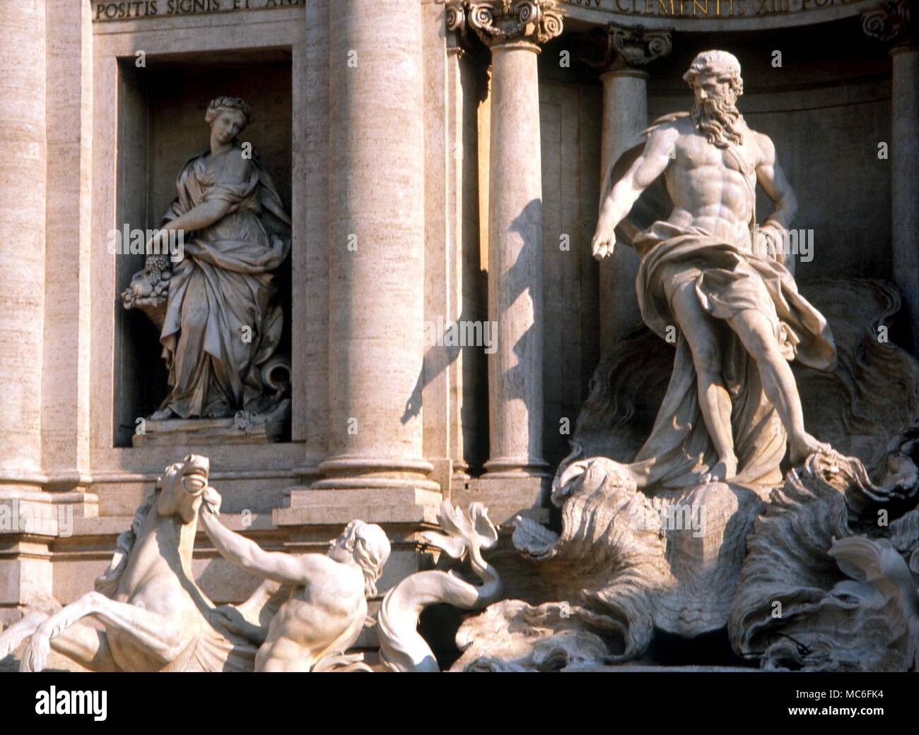 PLANETS - NEPTUNE Detail of Neptune on the great Trevi Fountain, Rome ...