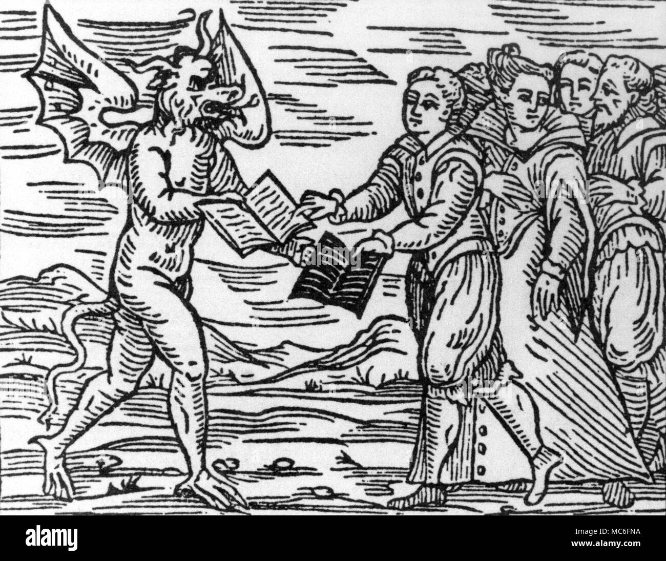 The Devil exchanging the Christian 'Book of Life' for the diabolical ...
