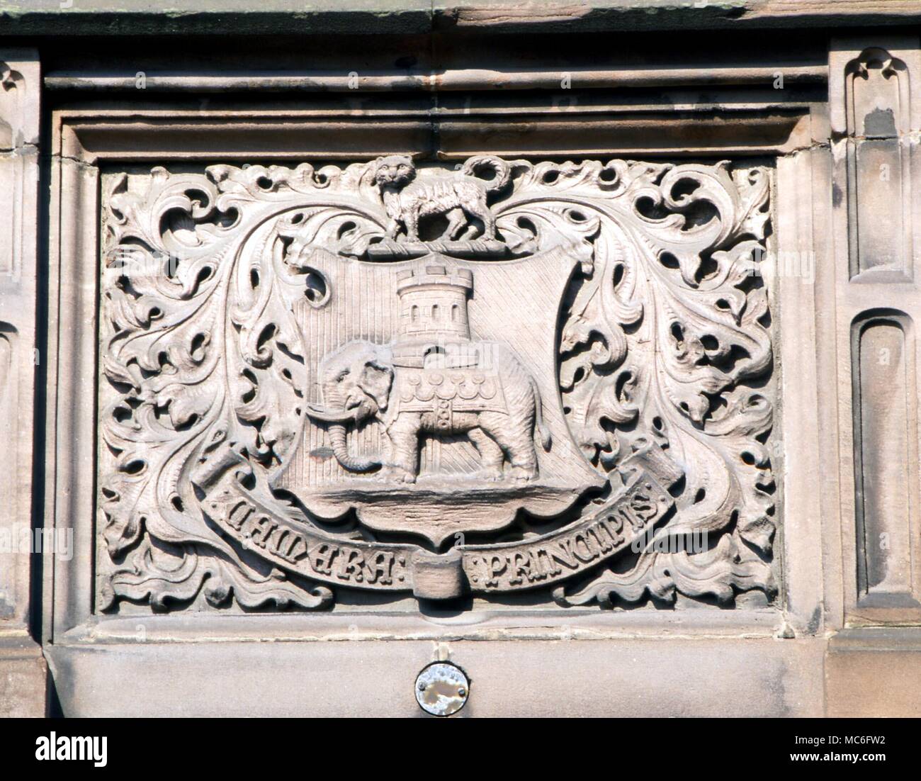 Town hall with coat of arms hi-res stock photography and images - Alamy