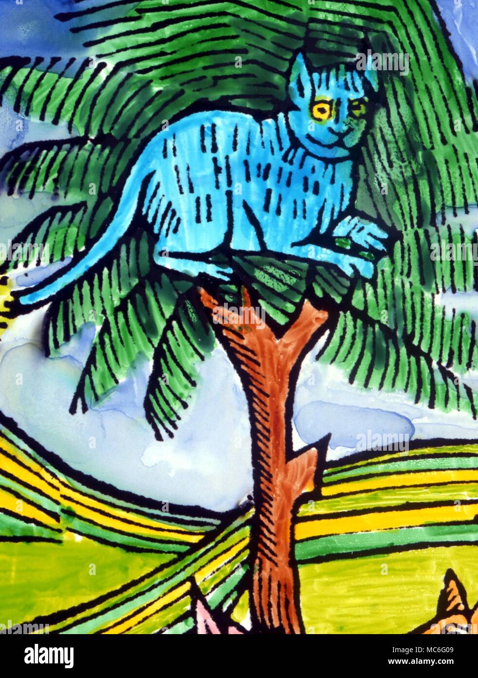 Detail of cat from 16th century illustration to Aesop's fable of the ...
