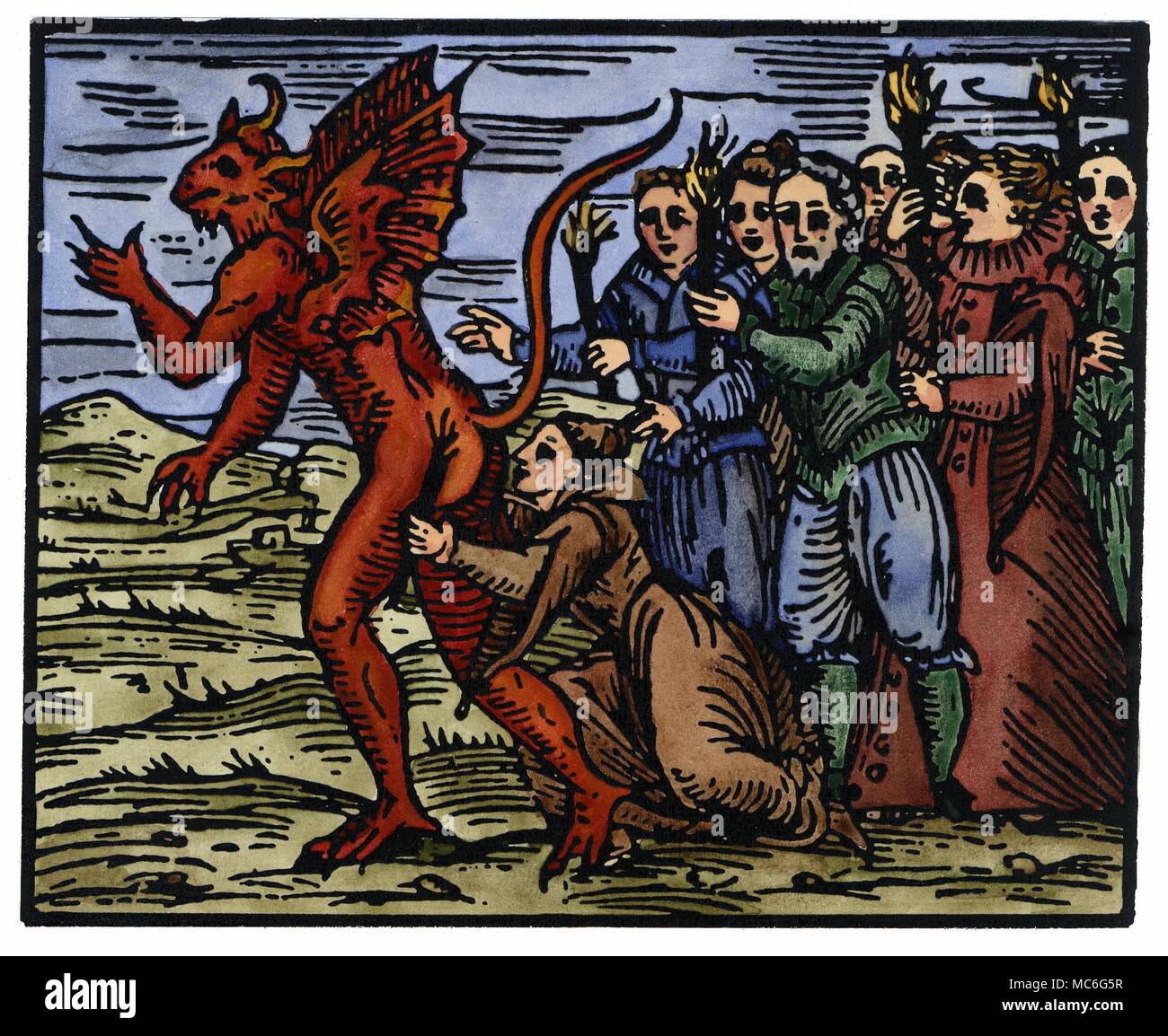 WITCHCRAFT - DEMONS The witches making the obligatory kiss of the Devi ...