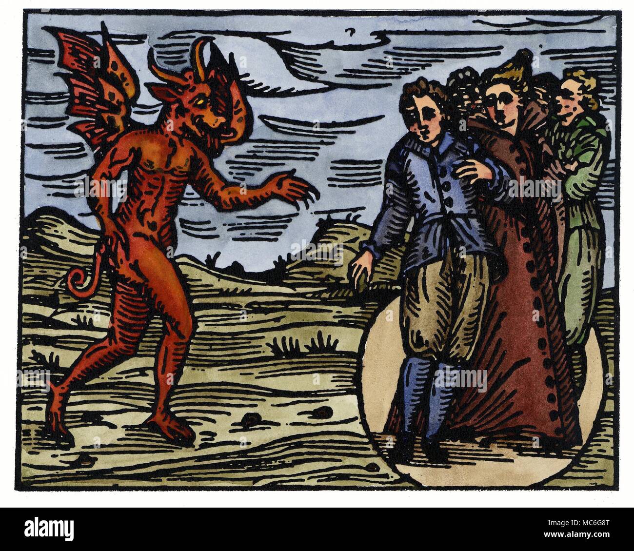 WITCHCRAFT - DEMONS Witches swearing allegiance to the Devil, whilst ...