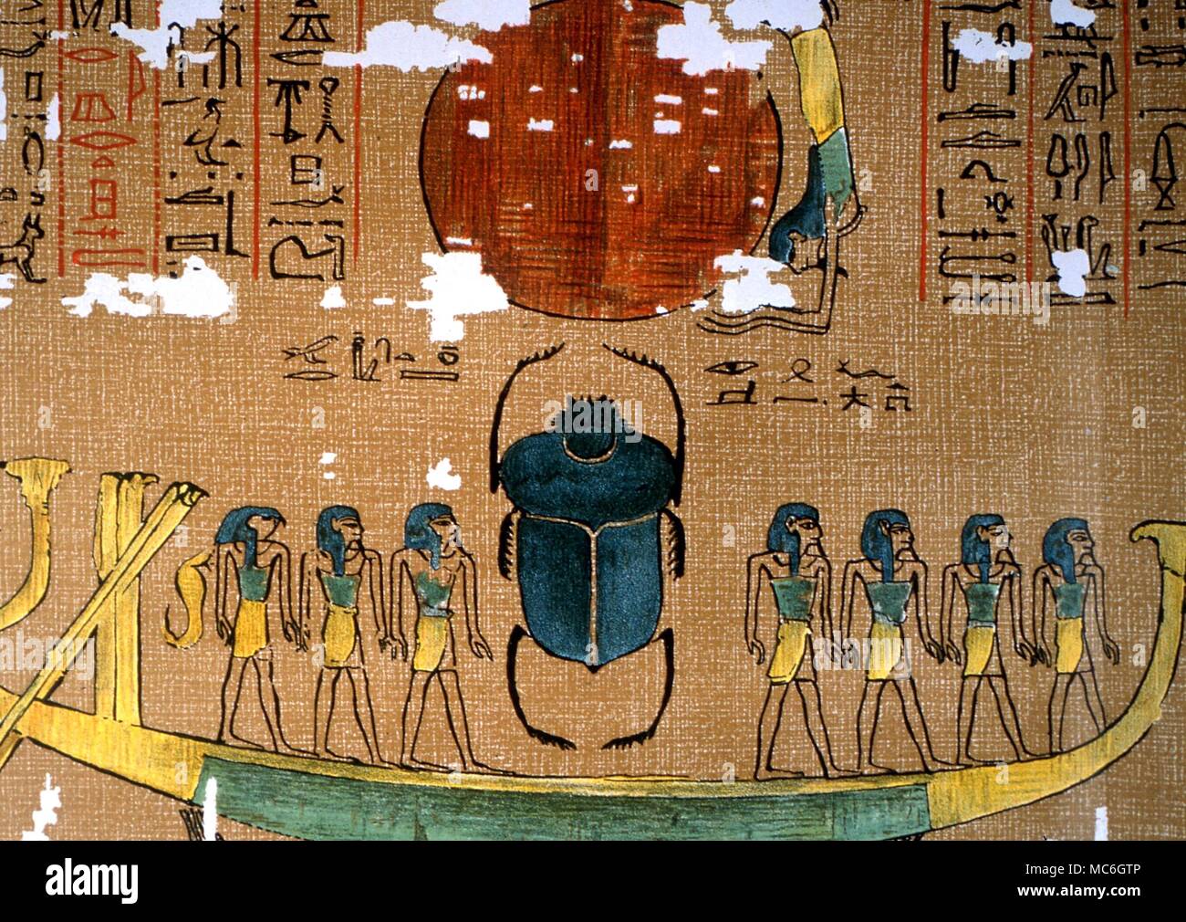 EGYPTIAN MYTHOLOGY - SCARABEUS. The sacred scarabeus Beetle, with seven ...
