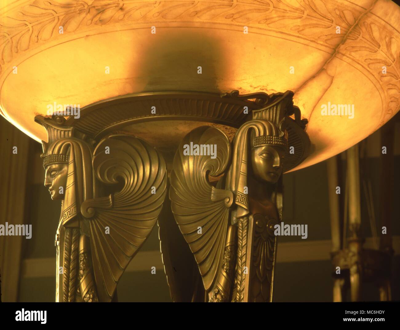 Masonic Temple in Washington DC. Detail of the Tripodic candelabrium ...