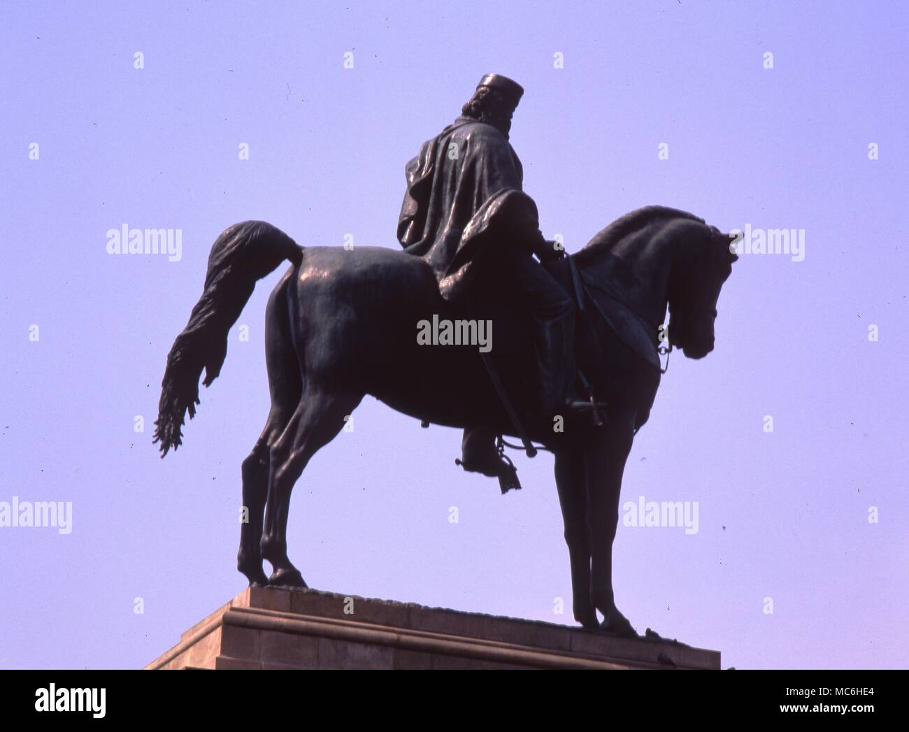 Statue of Garibaldi on horseback on the masonic complex of statues in ...