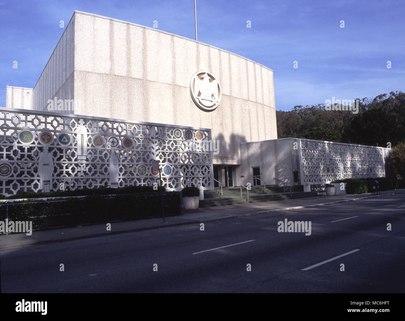 The Scottish Rites Masonic Temple in San Francisco. It is surrounded by ...