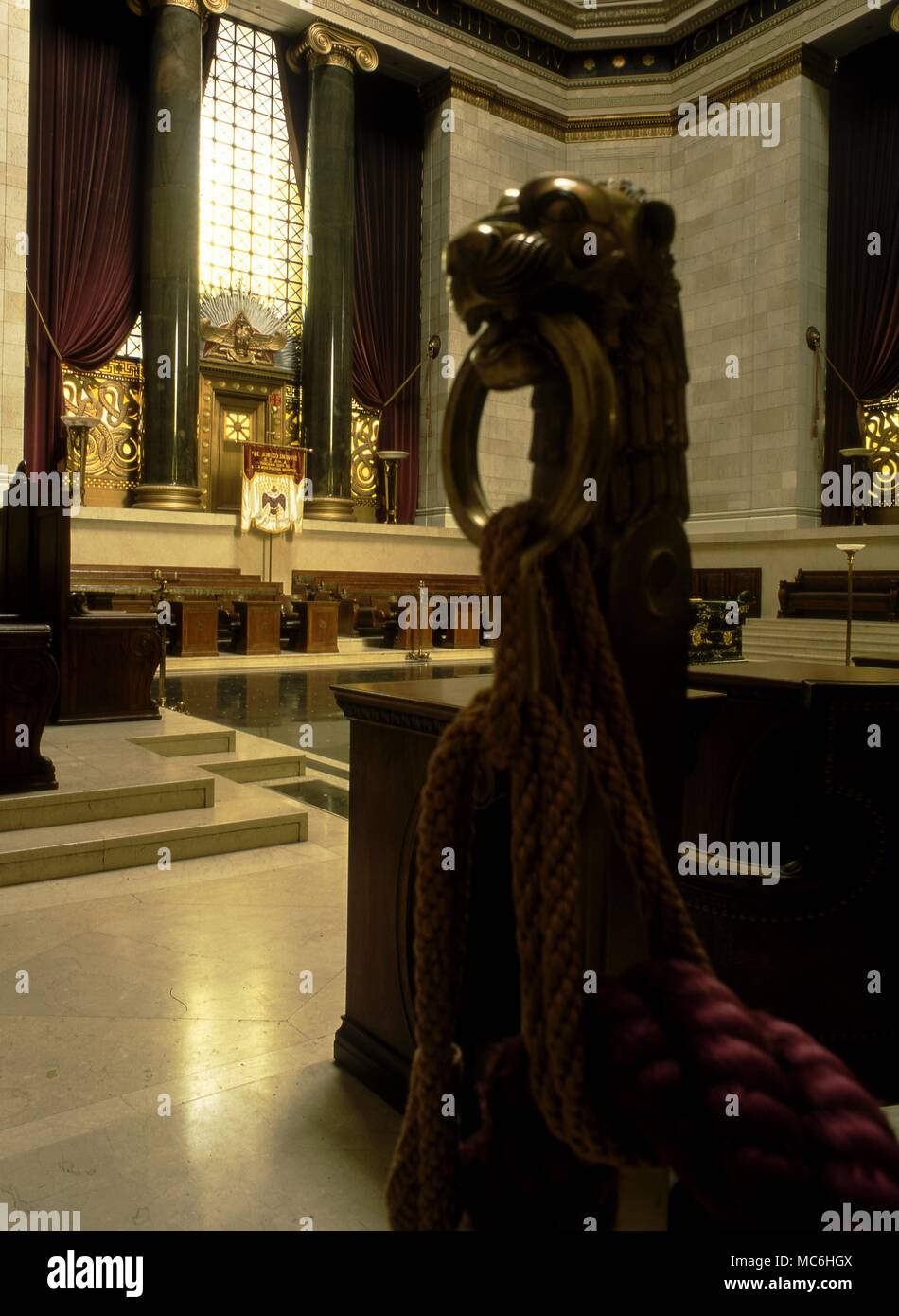 Masonic Temple in Washington DC. The Temple Room with the central altar ...