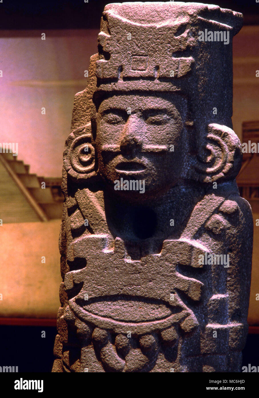 Mexican Mythology. Small Atlantes from Tula, with image of Tula ...