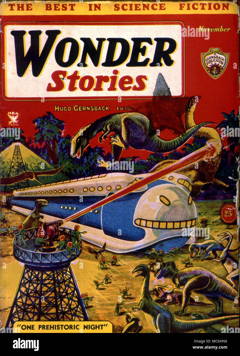 Monsters. Cover of Wonder Stories ,an American science fiction comic ...