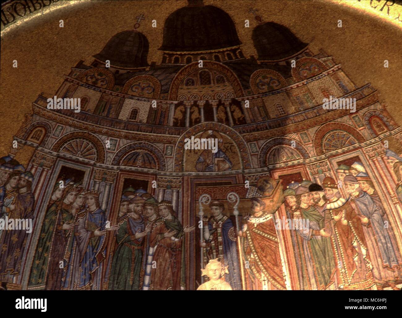 The relics of St Mark being carried in procession into Venice. Detail ...
