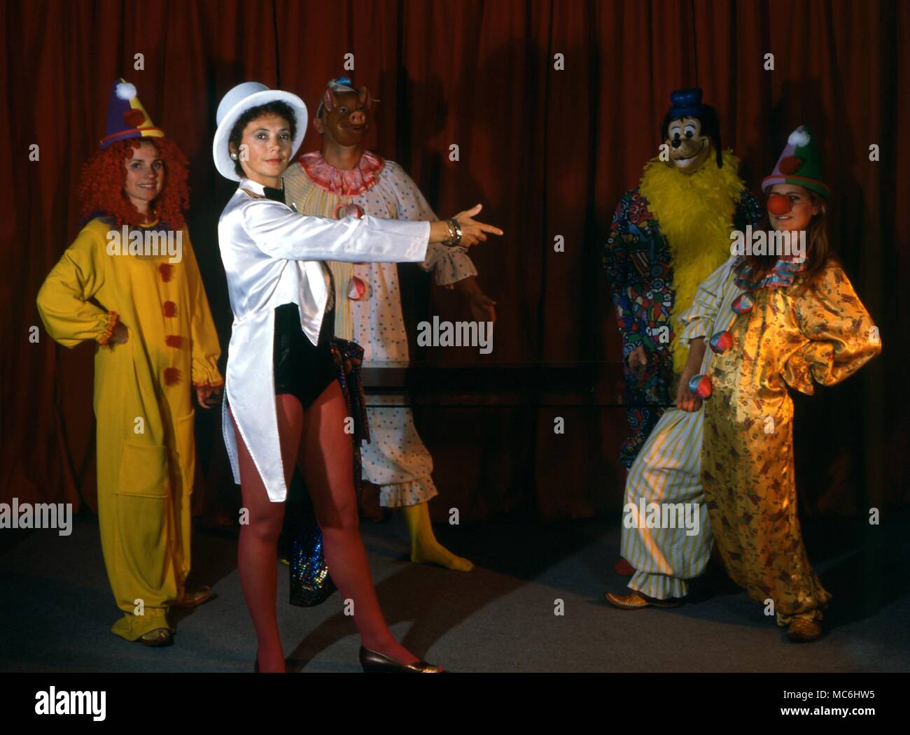 Stage Magic - Disappearing Girl. A girl is carried on a sheet of glass ...