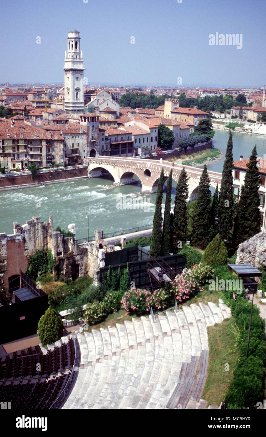 Italy Verona View of Verona looking out from a window of the Museum ...