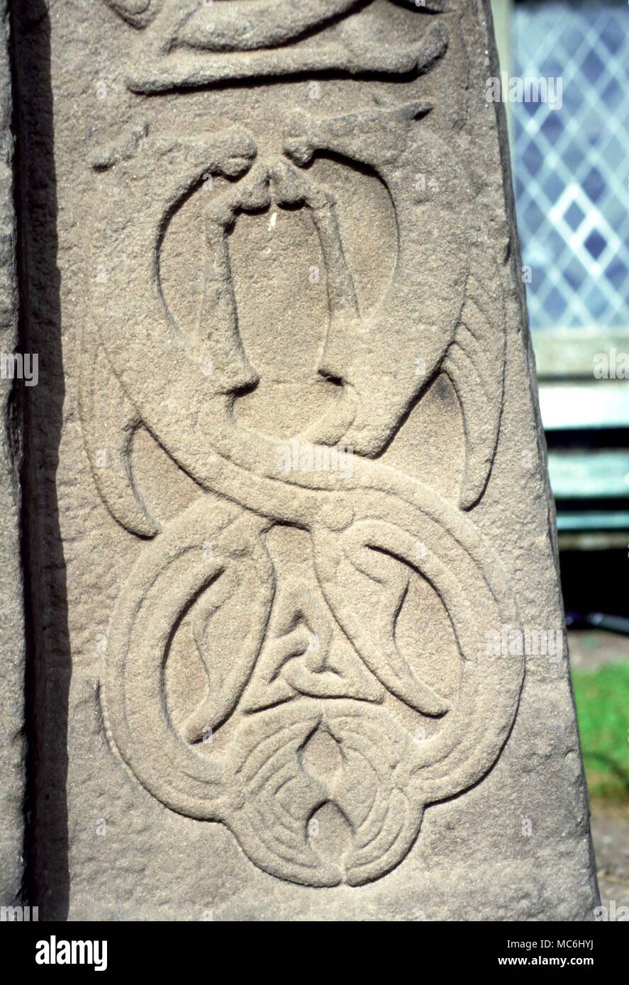 Mythology Pictish Detail of symbol on a Pictish Christian cross at ...