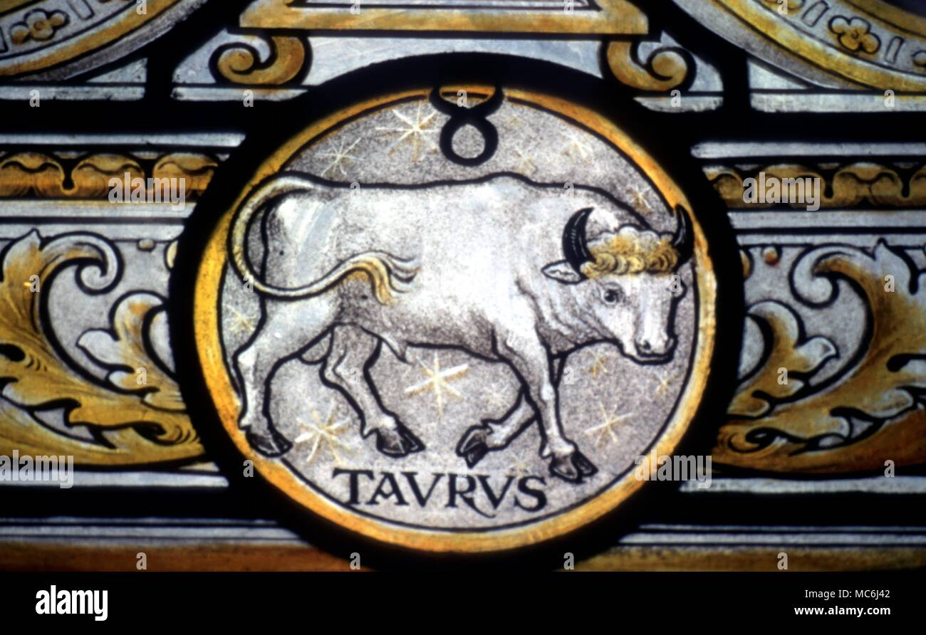Zodiac Signs Taurus Stained glass image of Taurus the Bull from the ...