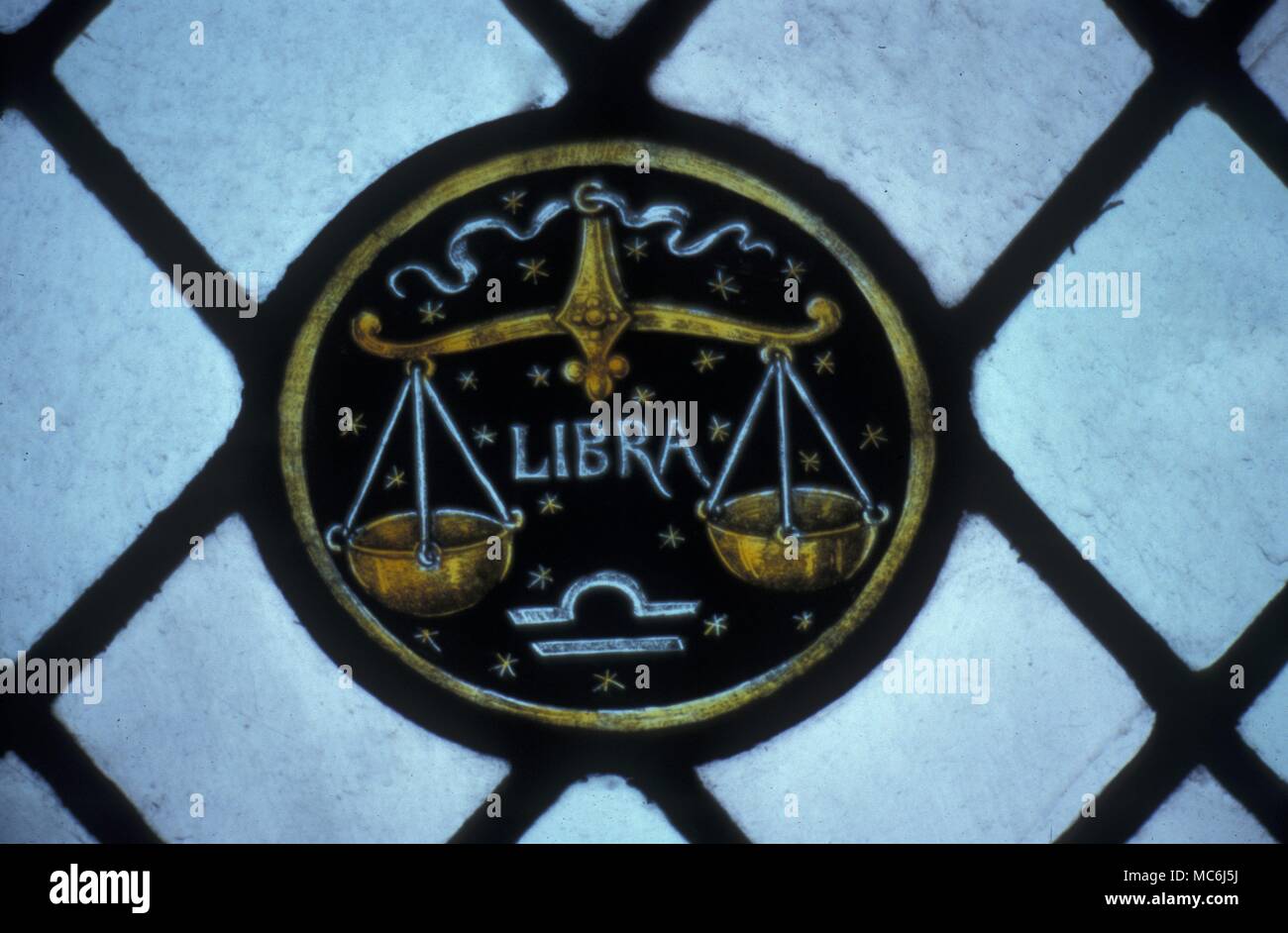 Astrology English Libra Stained Glass window image of Libra the Scales ...