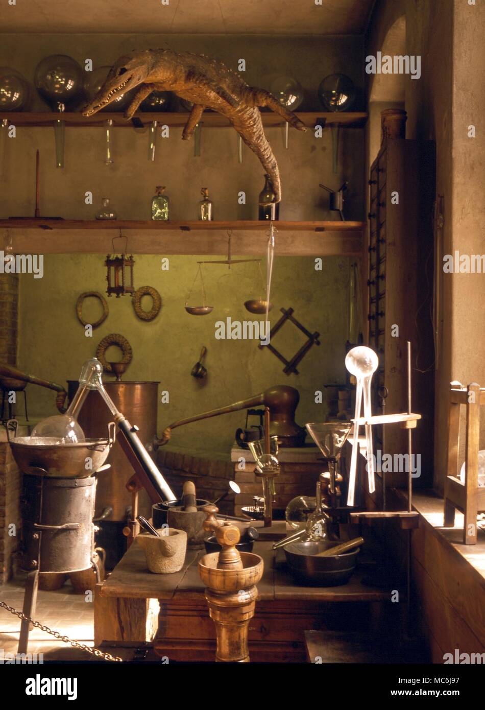 Reconstruction of a late Medieval apothecary's laboratory, which was ...