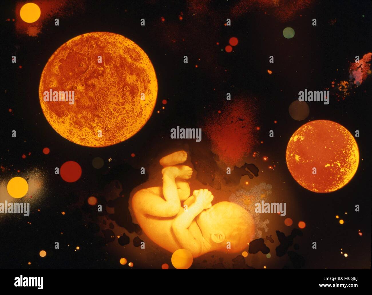 FANTASY. Embryo floating in the planetary spheres, prior to descending ...