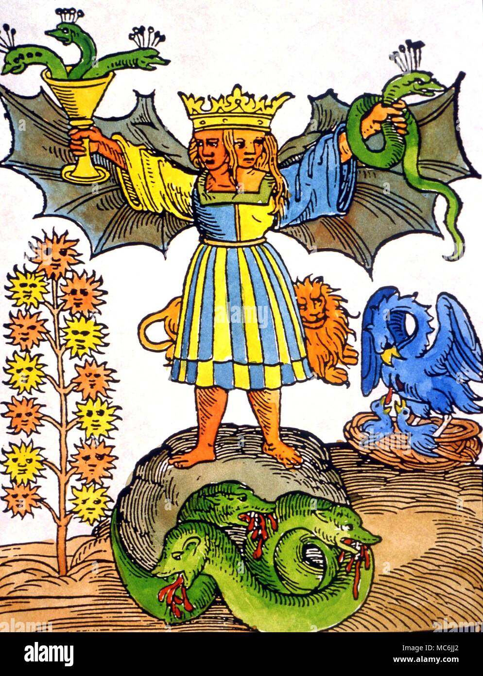 ALCHEMY - THE HARMONIC PAIR. Figure 17 from the 1550 edition of ...