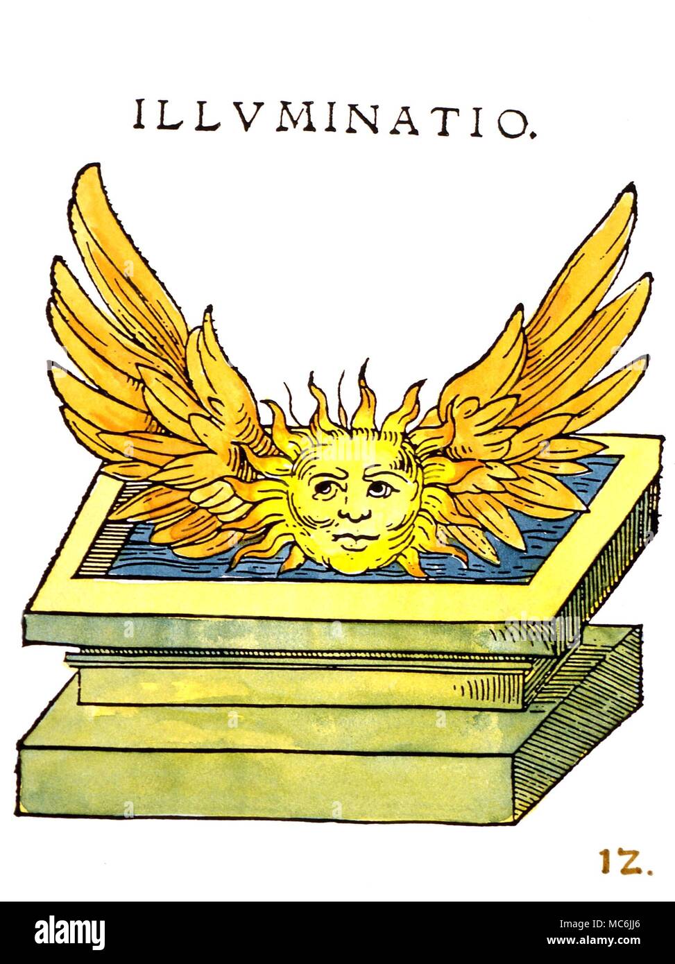 ALCHEMY - ILLUMINATION. Figure 12 from the 1550 edition of Rosarium ...