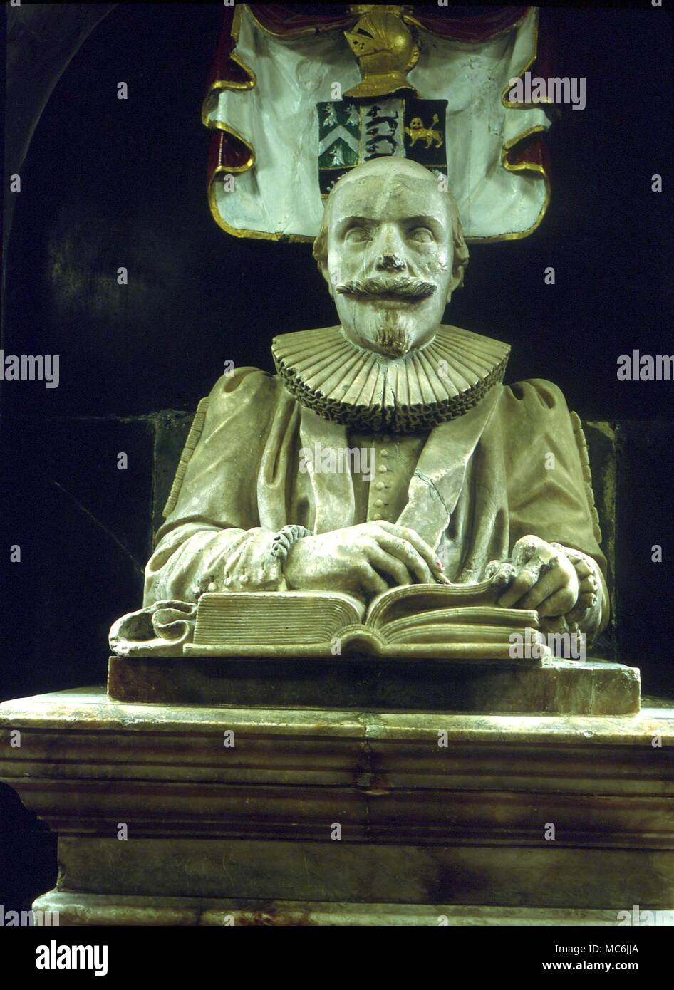 OCCULTISTS - ROBERT FLUDD. Bust of the esotericist Robert Fludd (1574 ...