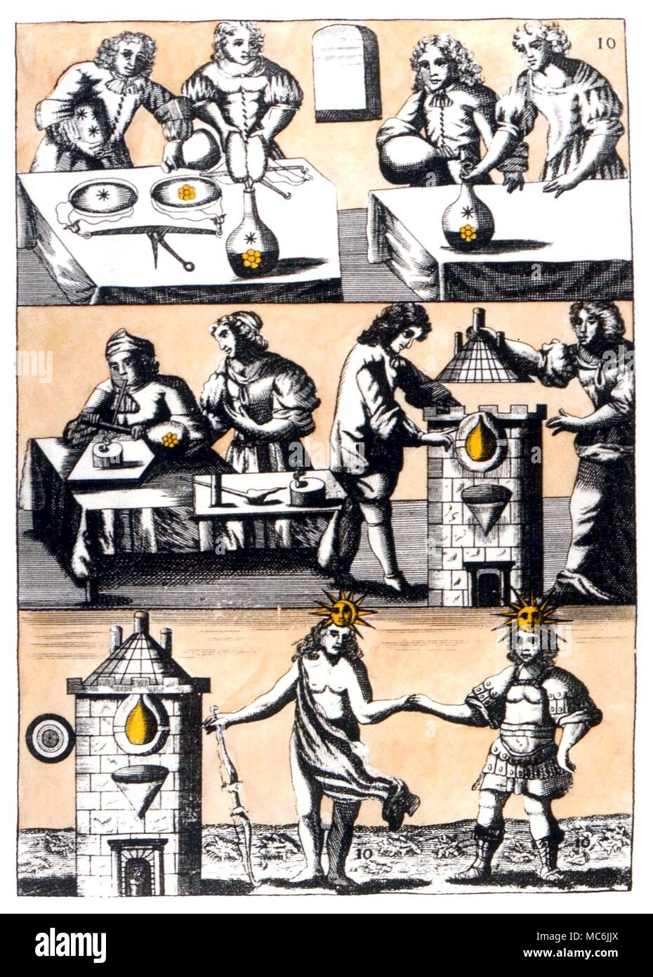 ALCHEMY - MUTUS LIBER. Plate 10 from 'Mutus Liber', the Wordless Book ...
