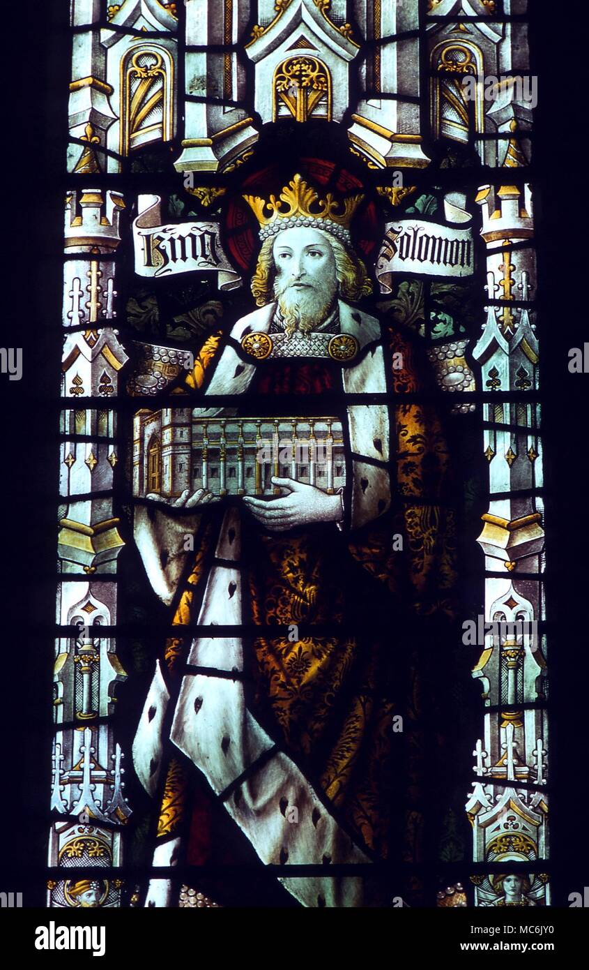 MASONIC - KING SOLOMON. Stained glass window depicting King Solomon ...