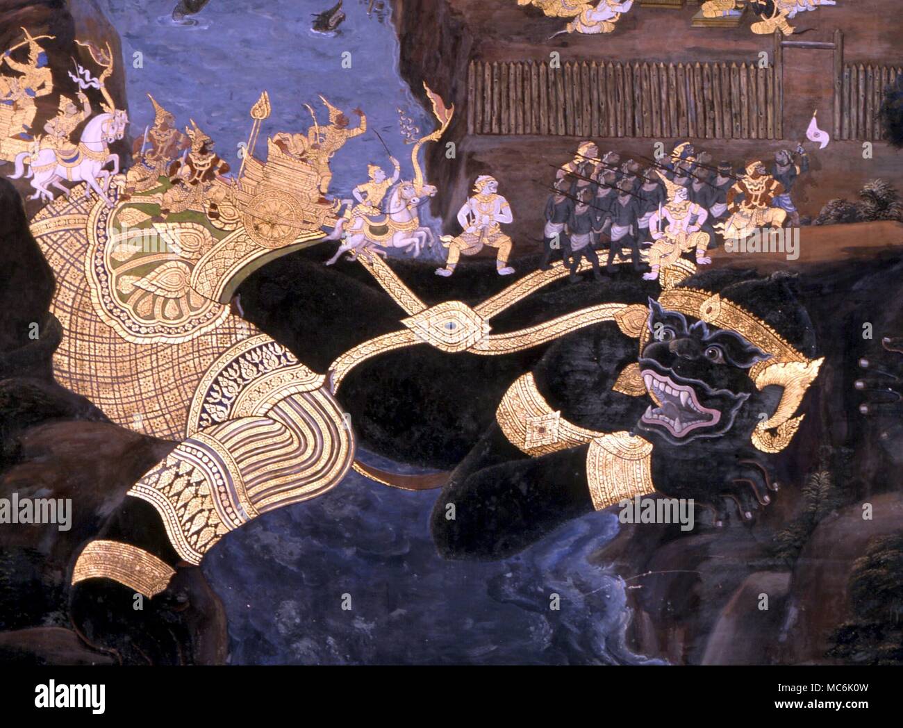 DEMONS - GIGANTIC BLACK DEMON with human and bestial warriors. From the ...