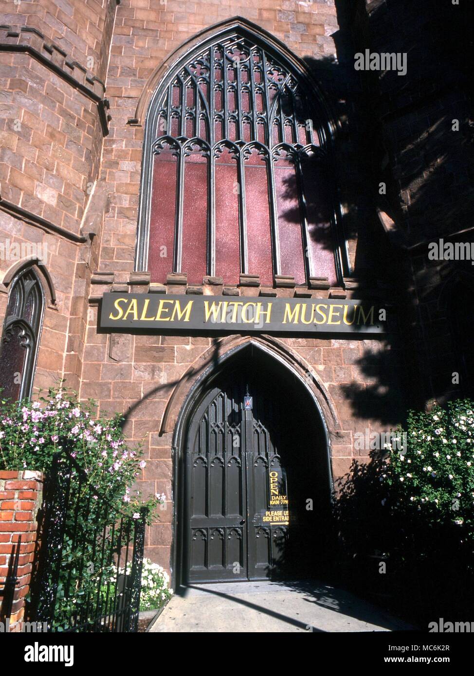 WITCHCRAFT SITES - The Salem Witch Museum, a converted church, with a ...