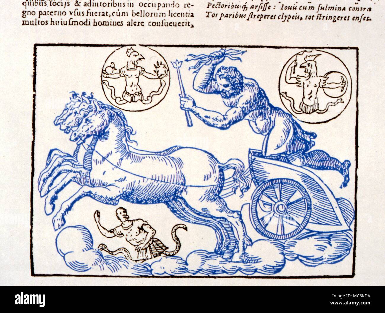 Planets Jupiter Jupiter with his thunderbolt after an illustration in ...