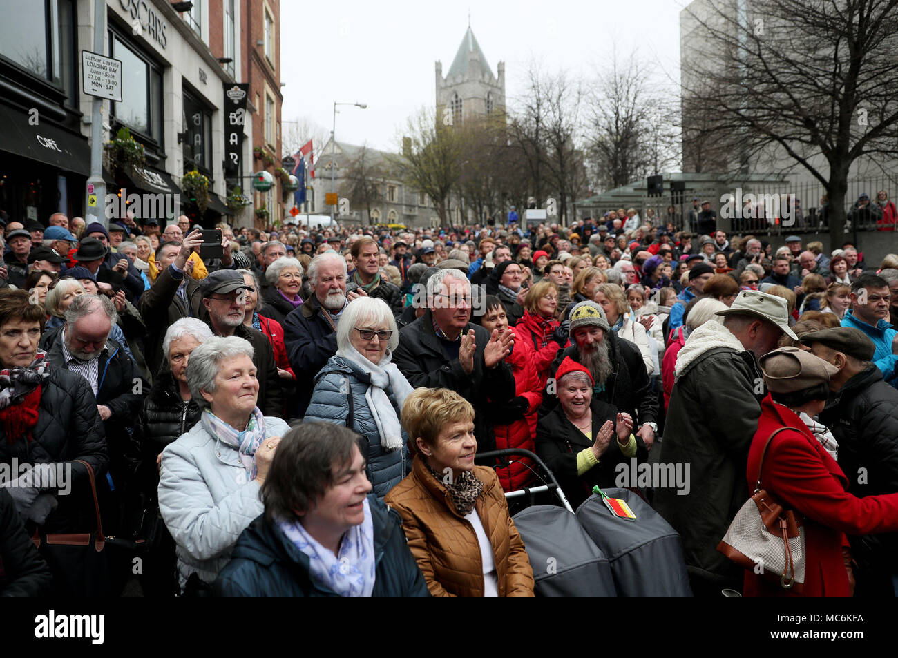 People watch a performance by Our Lady's Choral Society and The Dublin ...