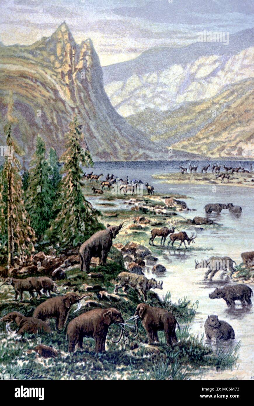 Monsters - Prehistoric monsters. Prehistoric monsters in lithographic ...